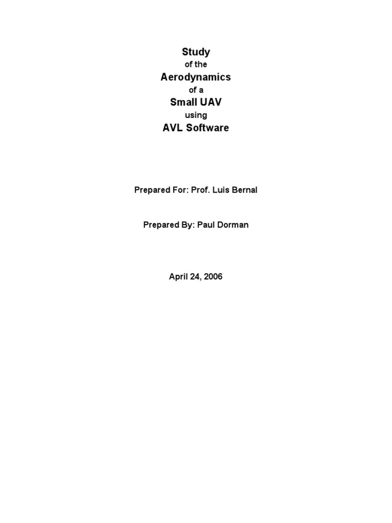 AVL Report | PDF | Flight Dynamics (Fixed Wing Aircraft) | Lift (Force)