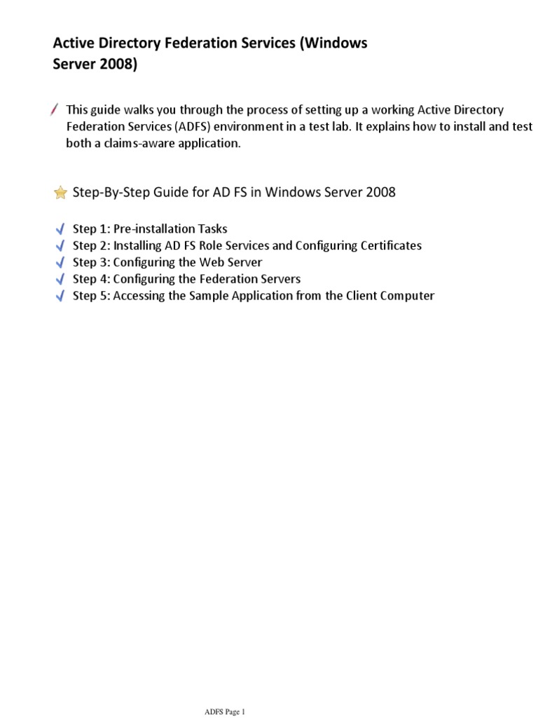 Step-by-Step Guide to Configure Active Directory Federation Services ...