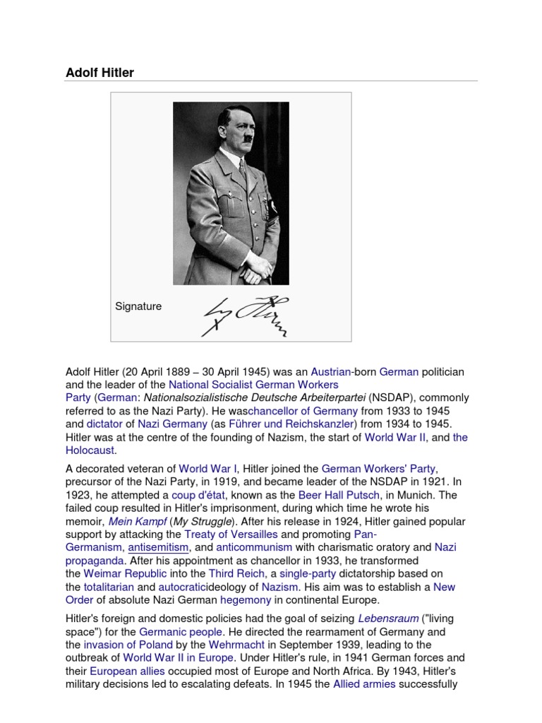 Adolf Hitler | PDF