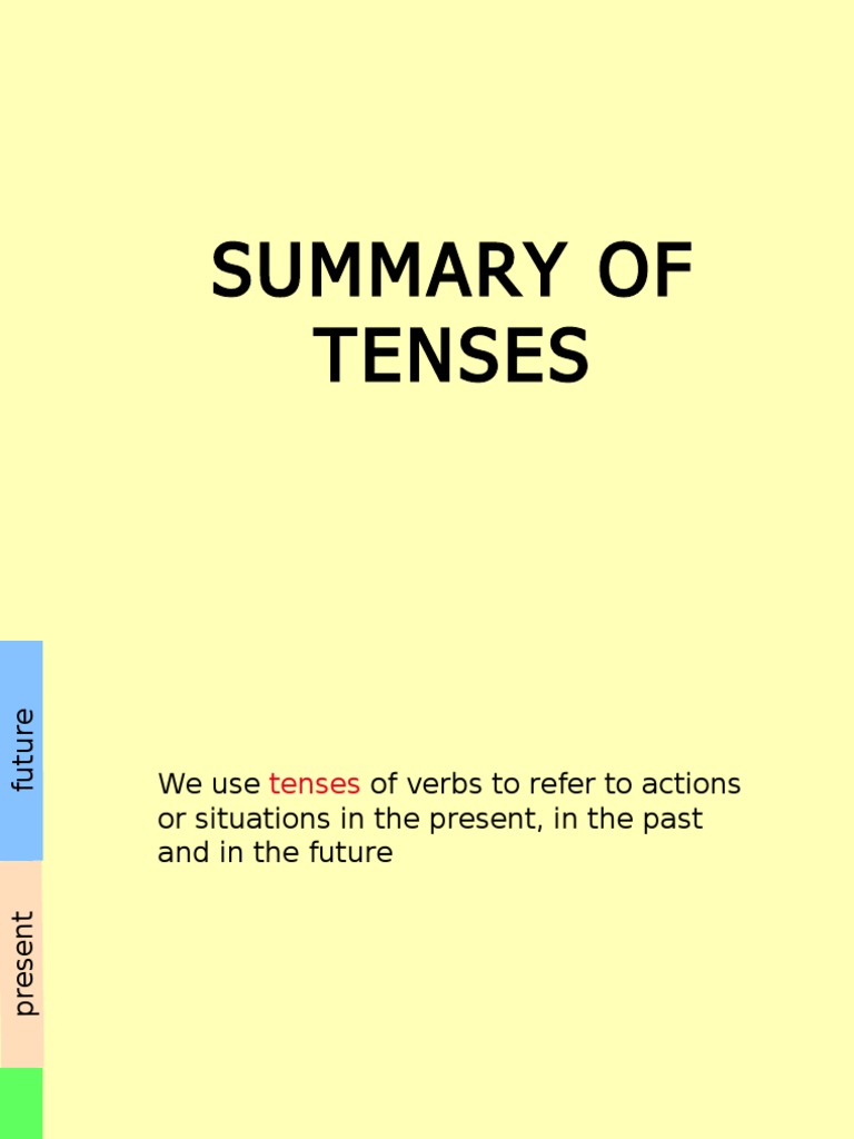 Tensessummary 1230412914178765 1 | PDF | Perfect (Grammar ...