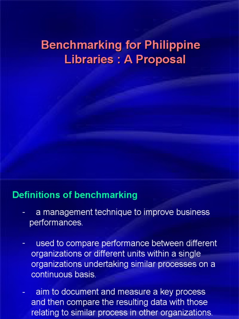 Benchmarking For Philippine Libraries: A Proposal | PDF | Benchmarking ...