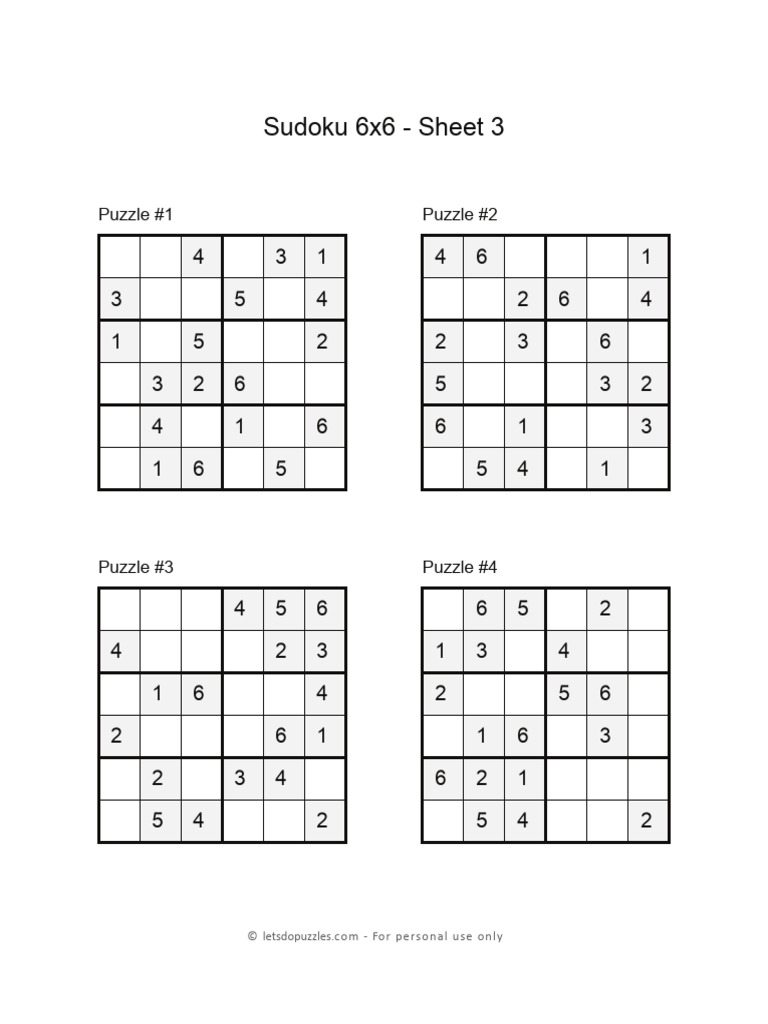 Sudoku 6x6 3 | PDF