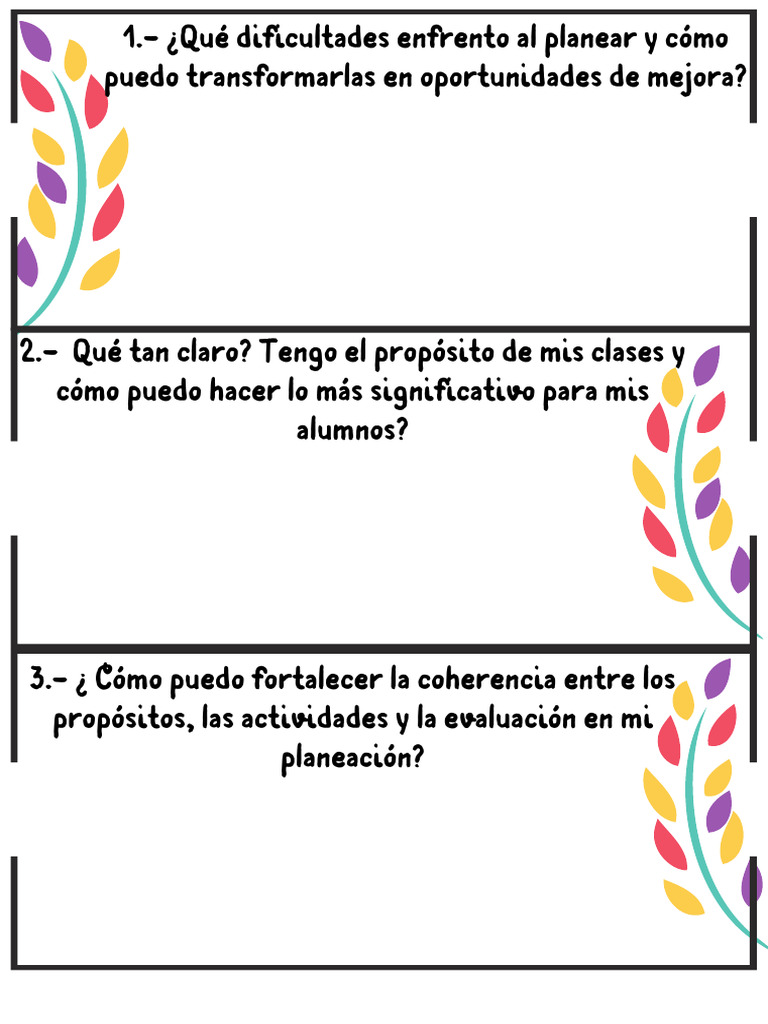 Preguntas de reflexión, acuerdos y compromisos .pdf | PDF | Aprendizaje ...