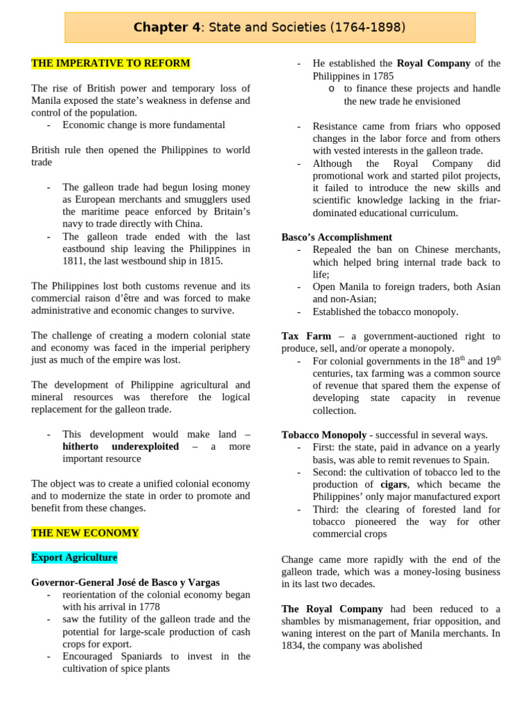 Chapter 4 Reading Outlines 2 | PDF | Philippines | Spain