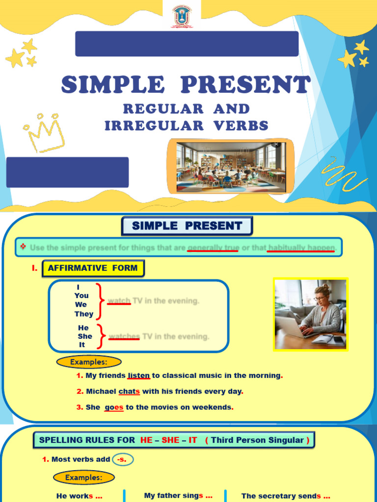 1 Simple Present Regular and Irregular Verbs (Review) Esen Unjbg April ...