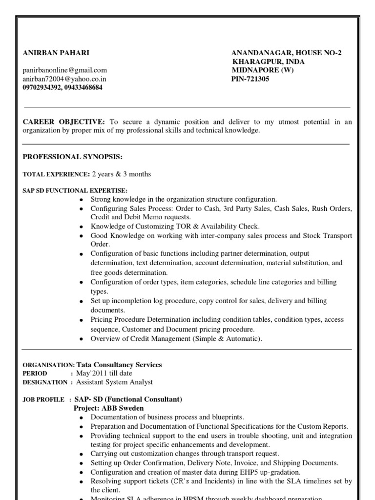Resume Anirban Pahari | PDF | Procurement | Business Process