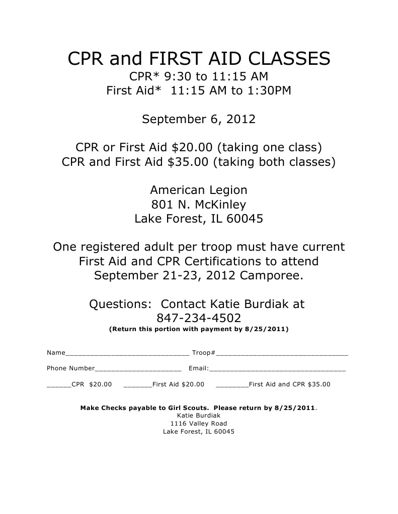 CPR and First Aid Classes in Lake Forest | PDF