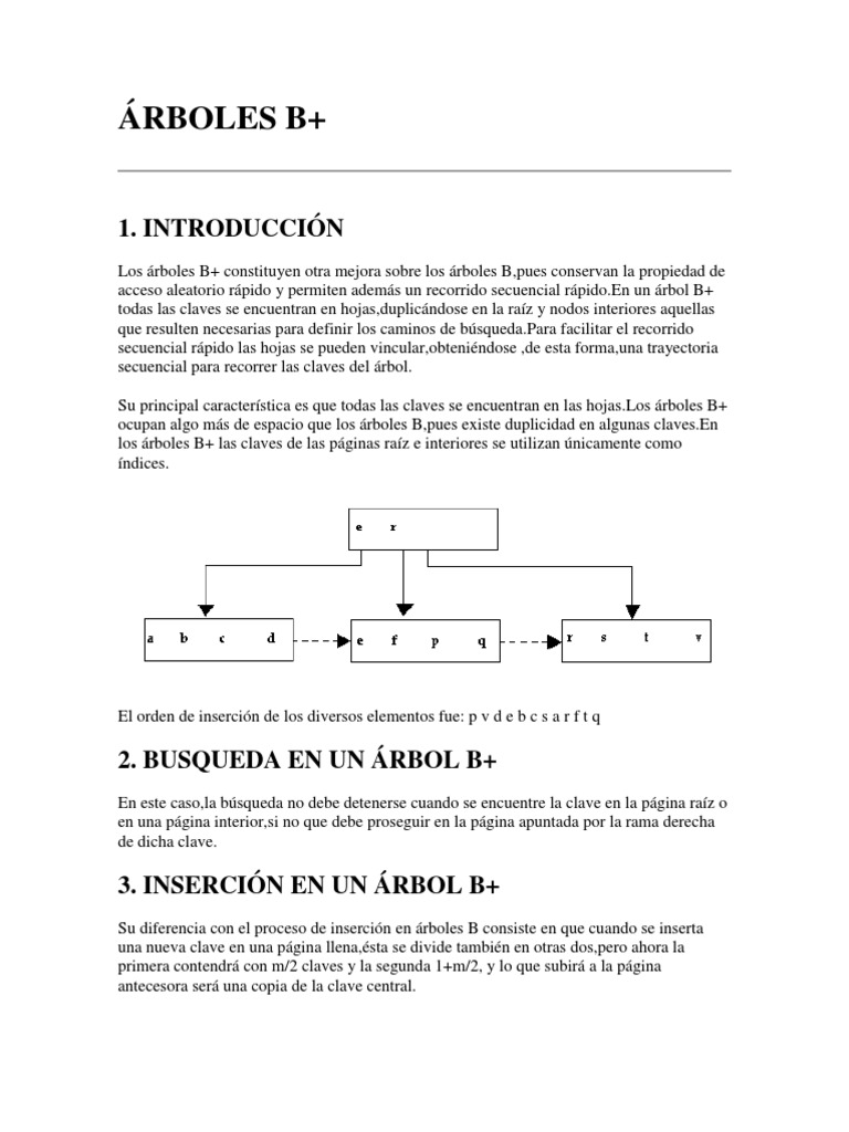 Árboles B+ | PDF | Informática y tecnología de la información ...