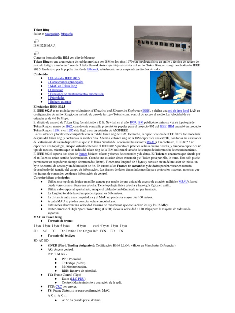 Token Ring Pdf Protocolo De Control De Transmisión Protocolos De
