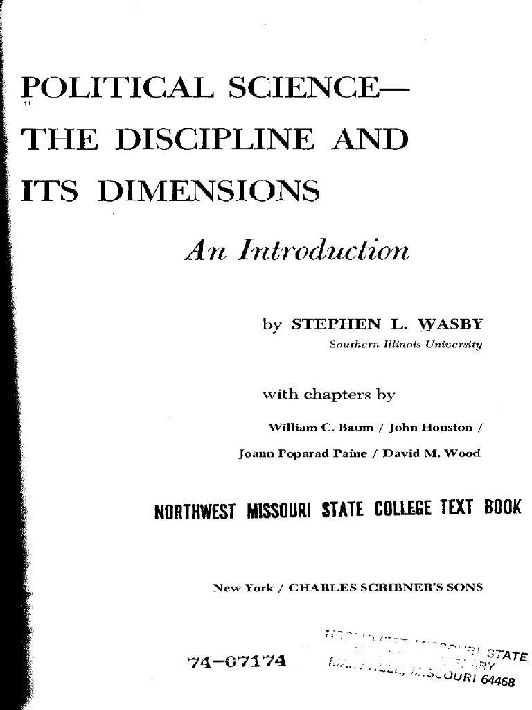 Part 1 - Political Science the Discipline and Its Dimensions | PDF