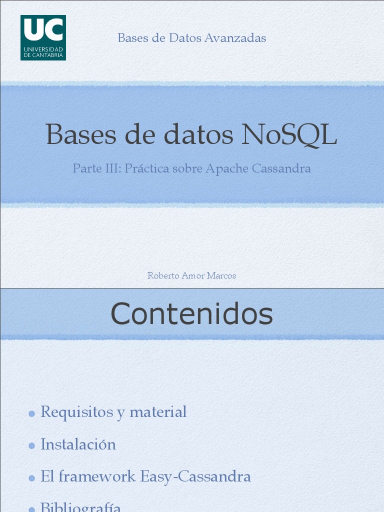 Nosql Instalación Y Puesta En Marcha De Apache Cassandra Pdf Java Lenguaje De 