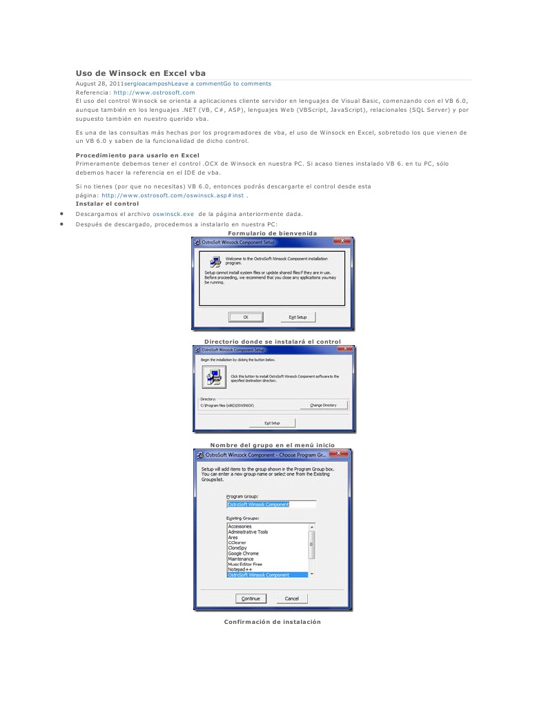 Uso De Winsock En Excel Pdf Visual Basic Para Aplicaciones Microsoft Excel 