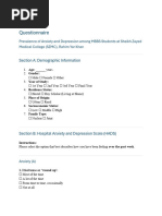 HADS Questionnaire and Scoring Guide | PDF | Emotions | Psychology