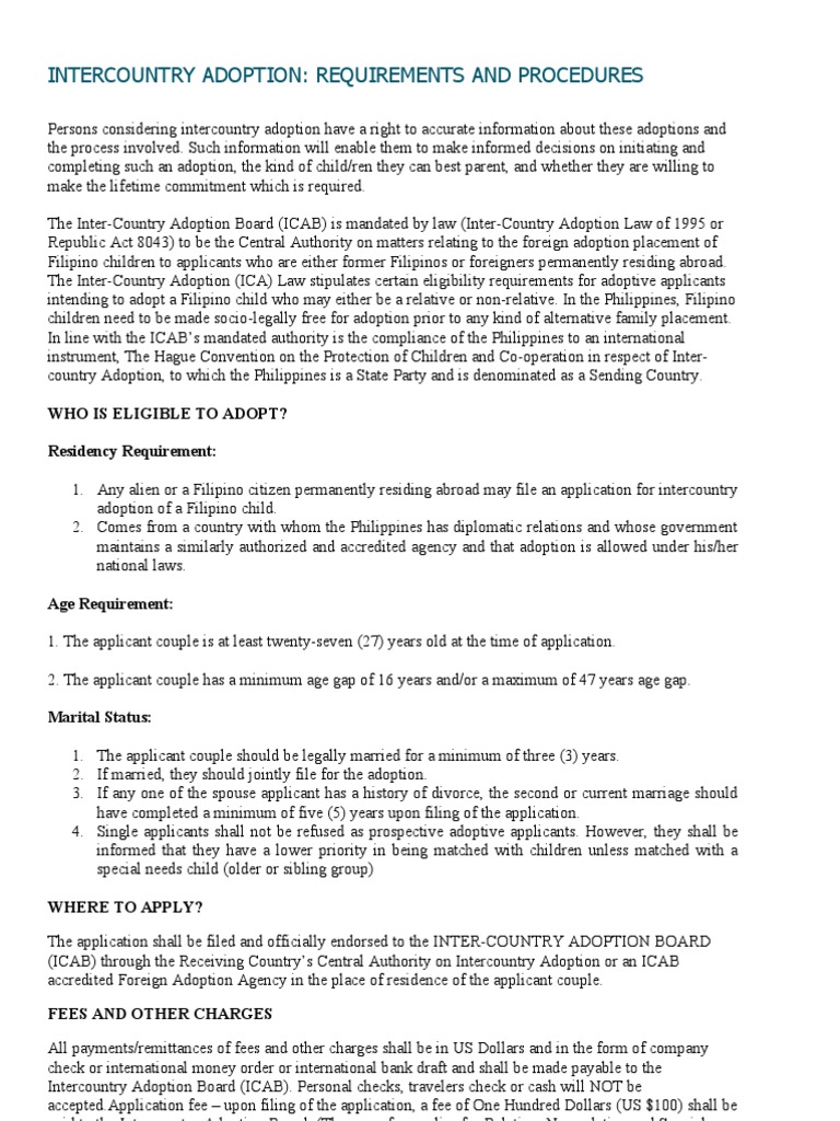 Intercountry Adoption | PDF | Adoption | Family