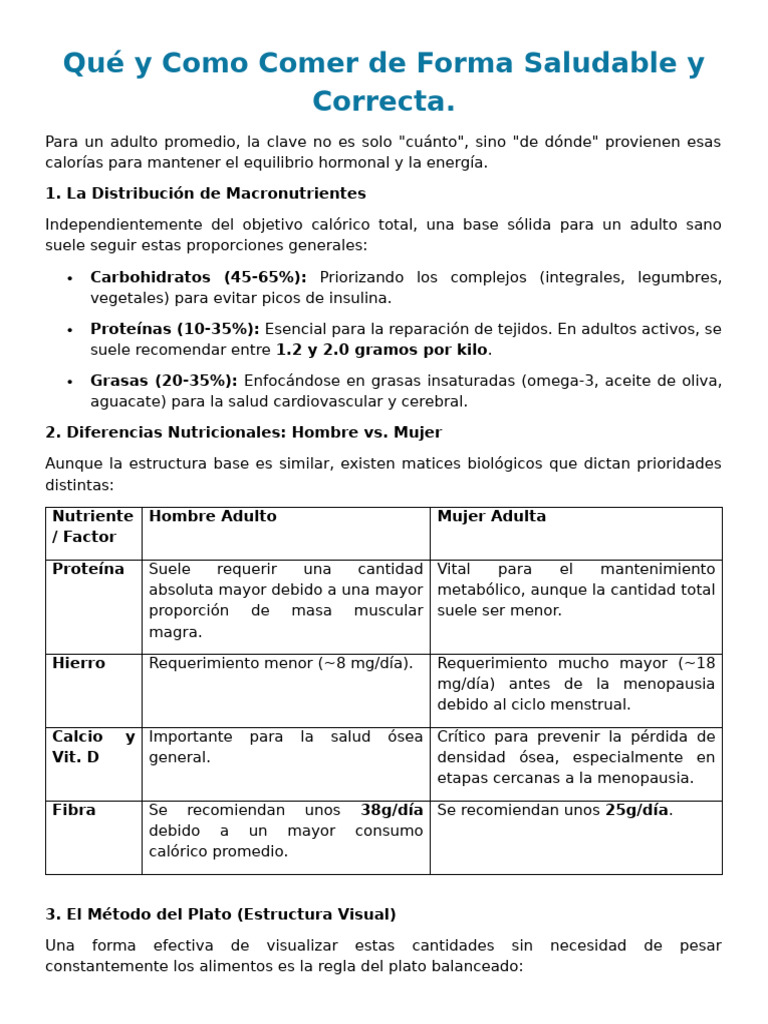 Qué y Como Comer de Forma Saludable y Correcta | PDF | Alimentos ...