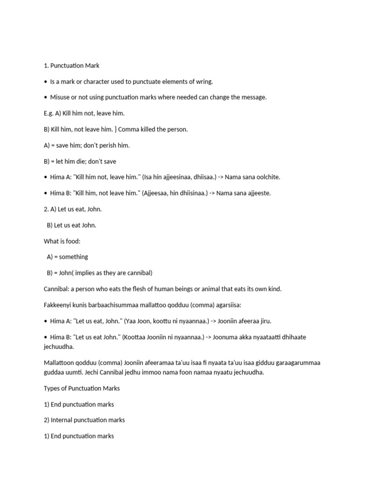 1. Punctuation Mark and Capitalization | PDF | Comma | Linguistics
