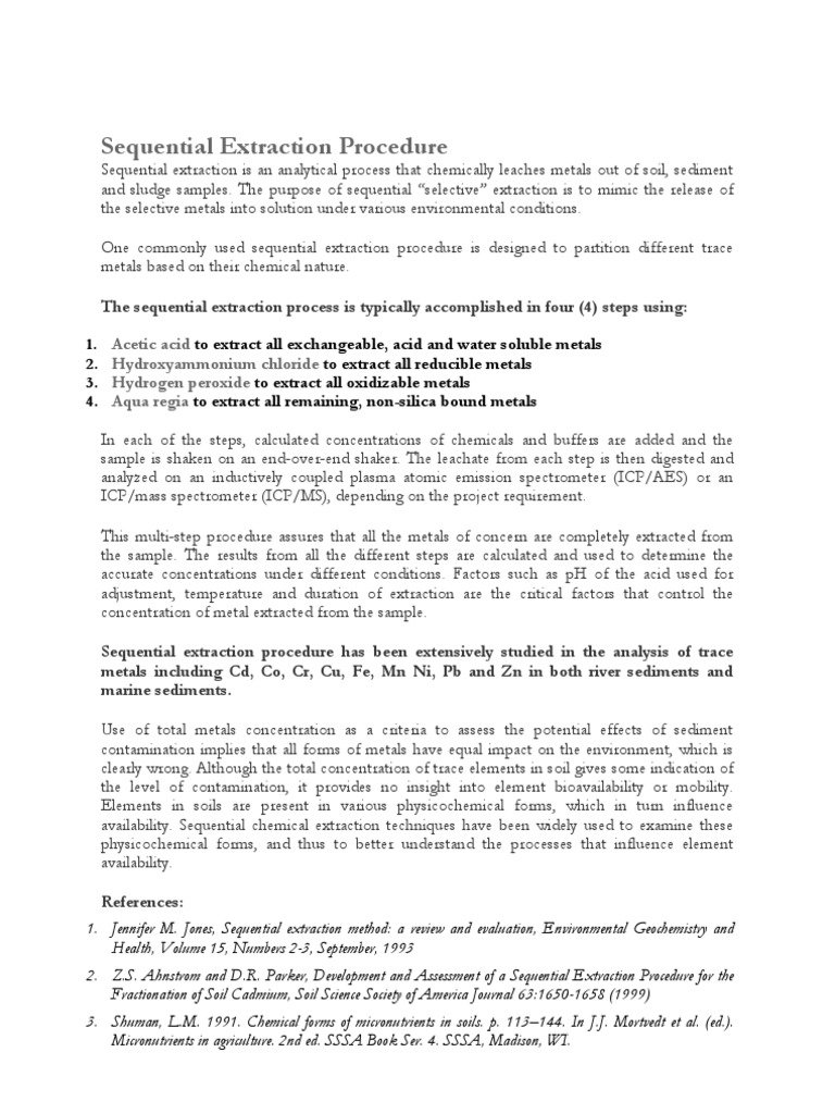Sequential Extraction Procedure | PDF | Mass Spectrometry | Soil
