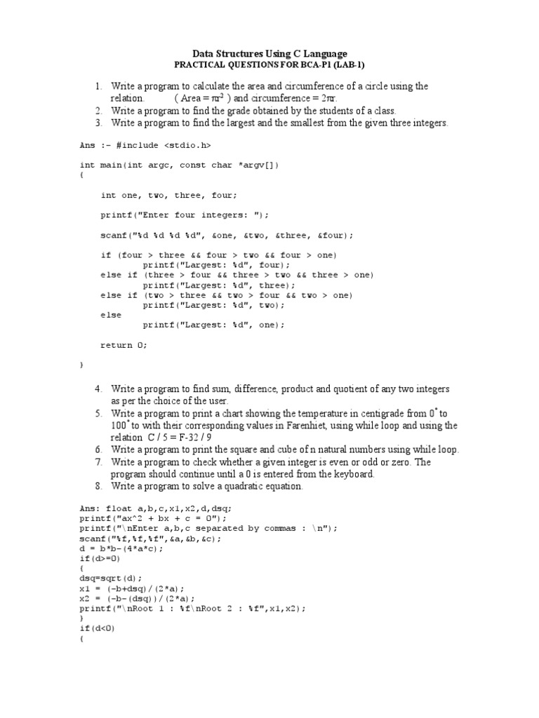 BCA Practical Exercises | PDF | C++ | String (Computer Science)