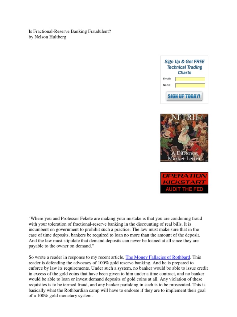 Fractional Bank Fraud | PDF | Fractional Reserve Banking | Banks