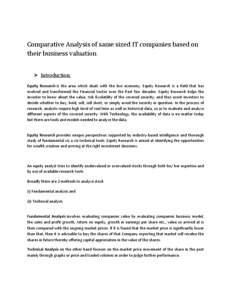 A Comparative Valuation of Three Same-Sized IT Companies Through ...
