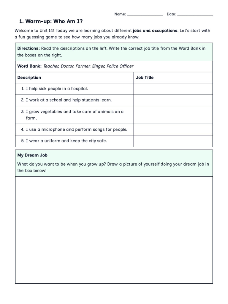 Unit 14 Jobs and Occupations | PDF | Subject (Grammar) | Linguistics