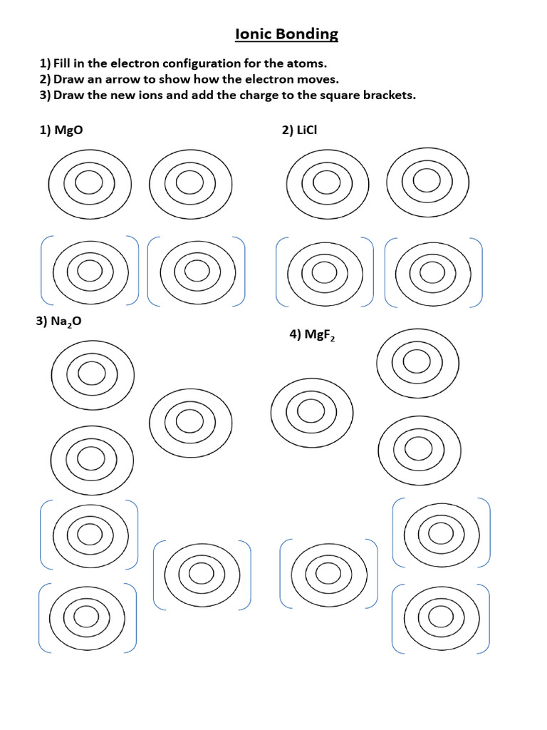 Ionic Bonding Dot and Cross Worksheet | PDF | Ionic Bonding | Chemical Bond