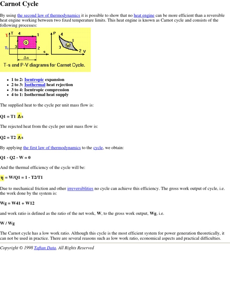 Carnot Cycle | PDF | Science & Mathematics