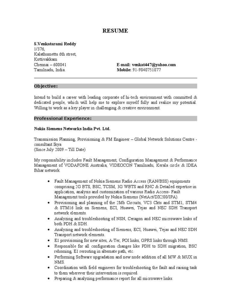 Resume 1 | PDF | Ericsson | Nokia