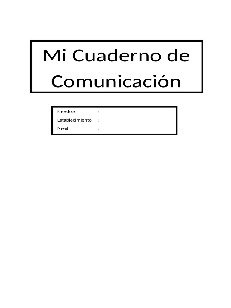 Cuaderno de Comunicacion | PDF