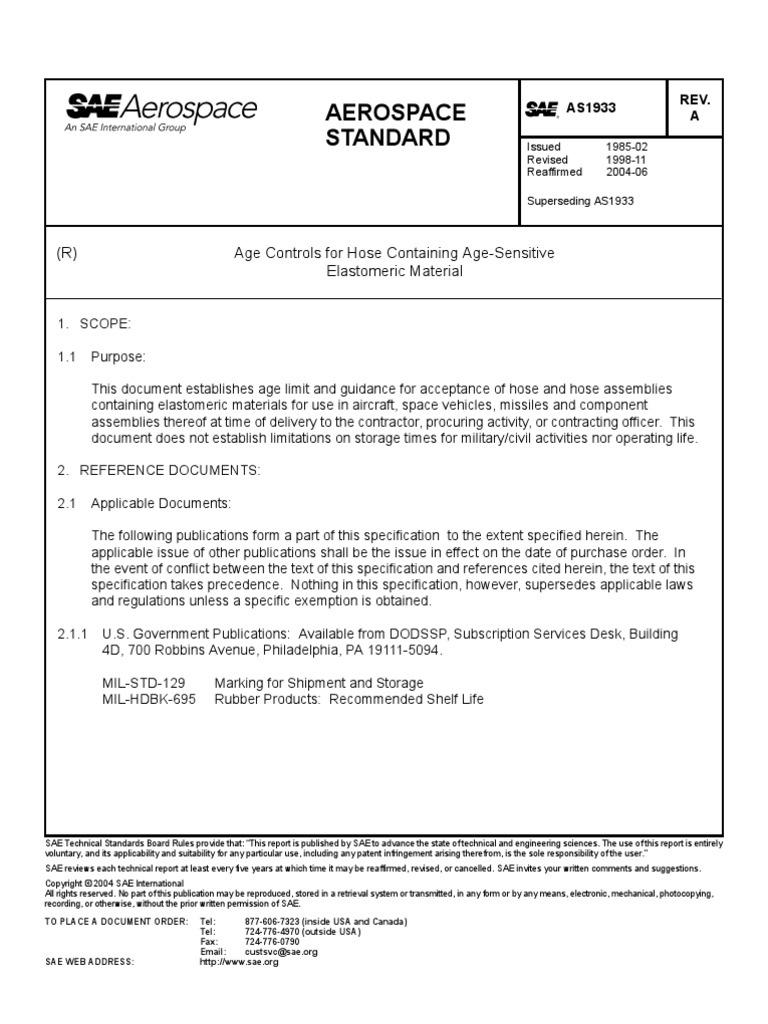 Sae As 1933-1998 (R2004) | Download Free PDF | Elastomer ...