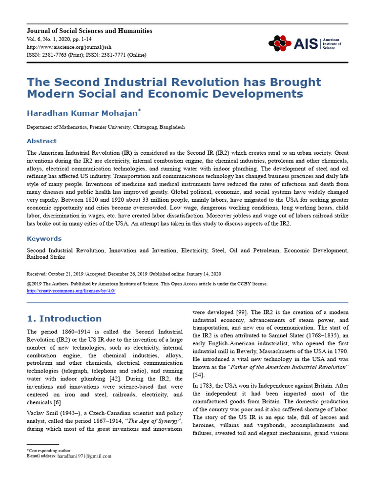 The Second Industrial Revolution Has Brought | PDF | Rail Transport | Car