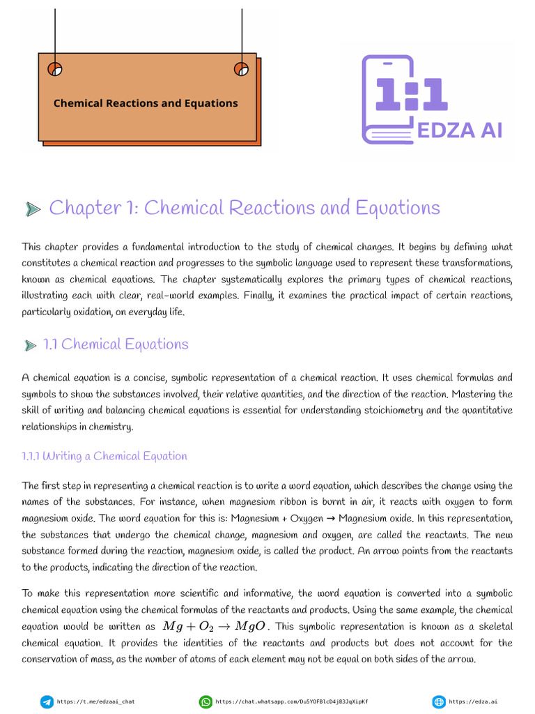 Chemical_Reactions_and_Equations_notes | PDF | Chemical Reactions | Redox