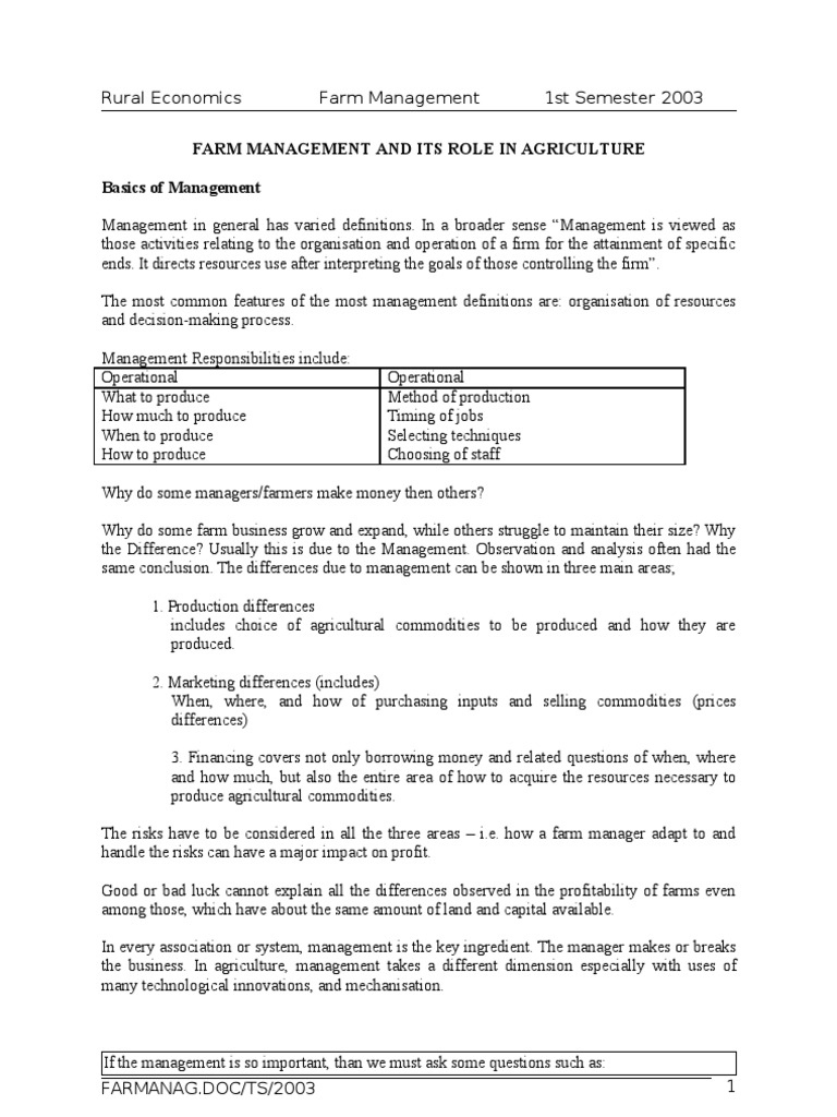 Understanding Farm Management Principles | PDF | Decision Making ...