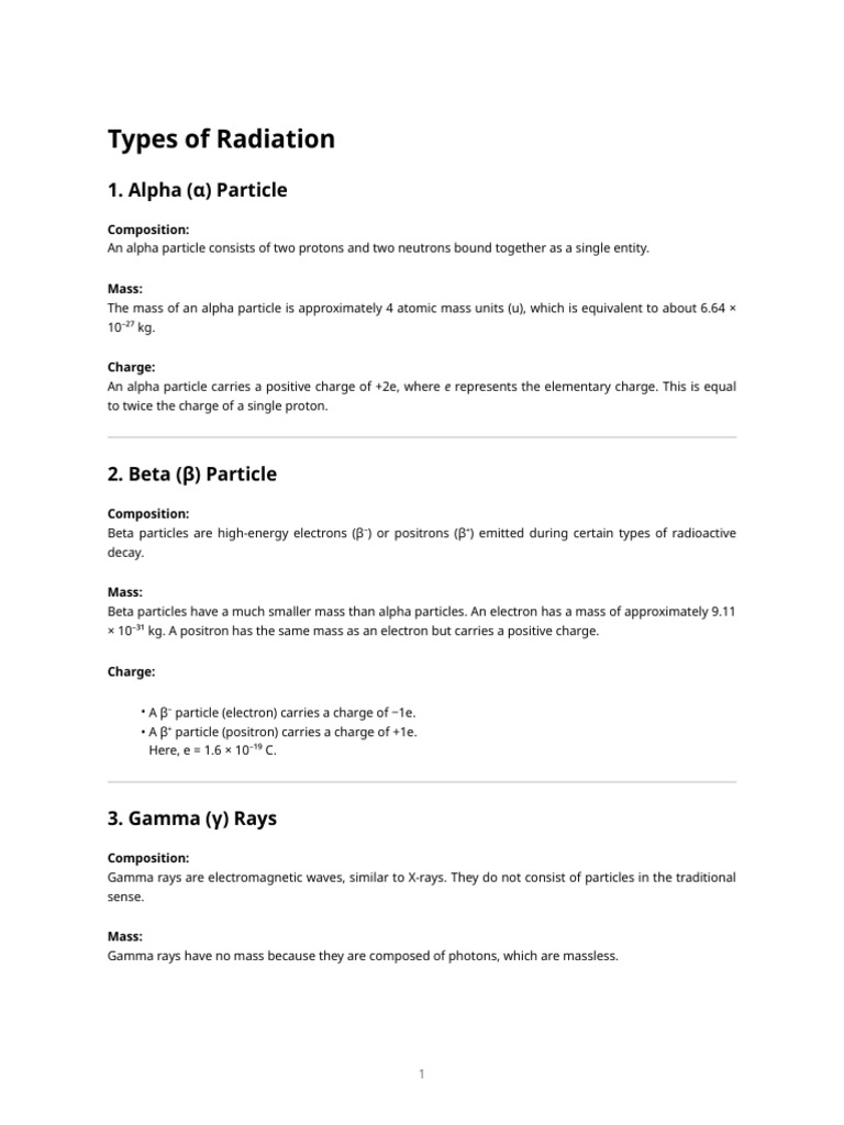 Alpha Beta Gamma Radiation Notes | PDF