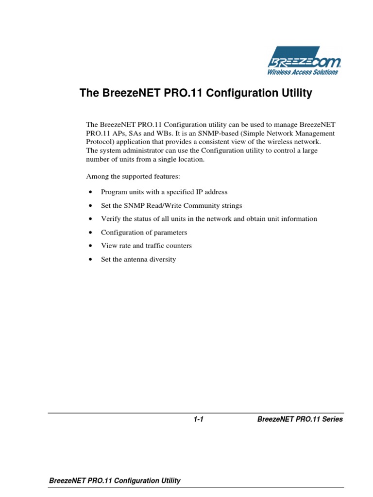 BreezeNET PRO.11 Config Utility Guide | PDF | Wireless Lan | Ip Address
