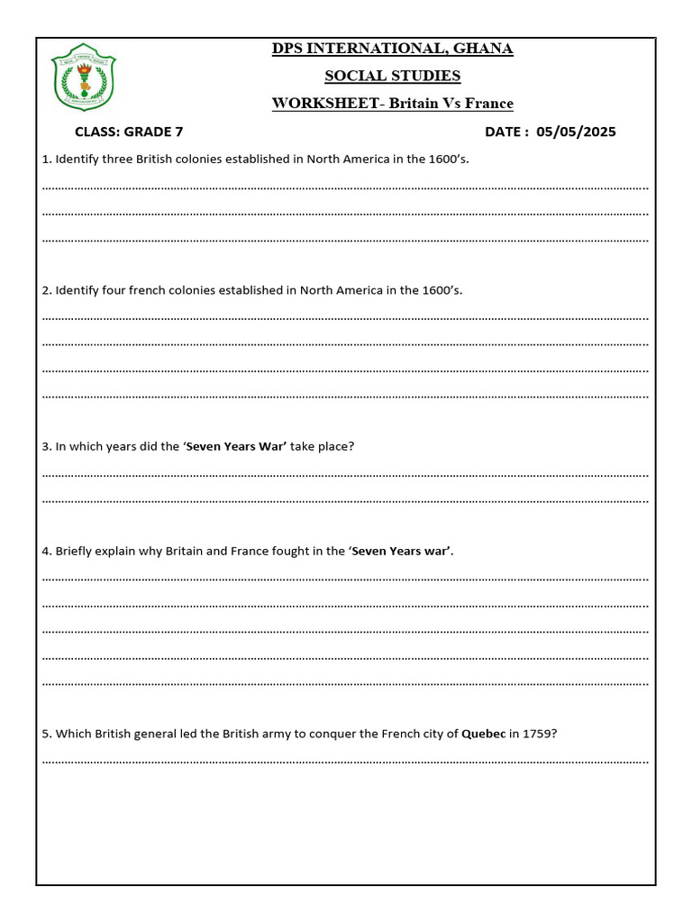 Worksheet Britain vs France | PDF