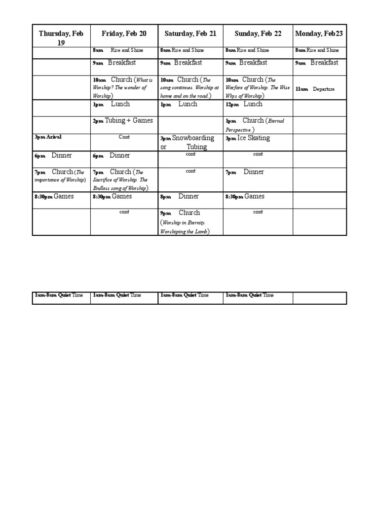 Winter 09 Schedule | PDF