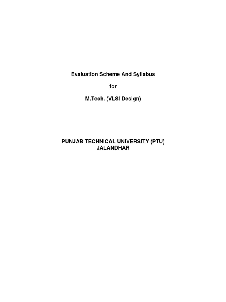 M.Tech VLSI Design Syllabus | PDF | Computers | Technology & Engineering