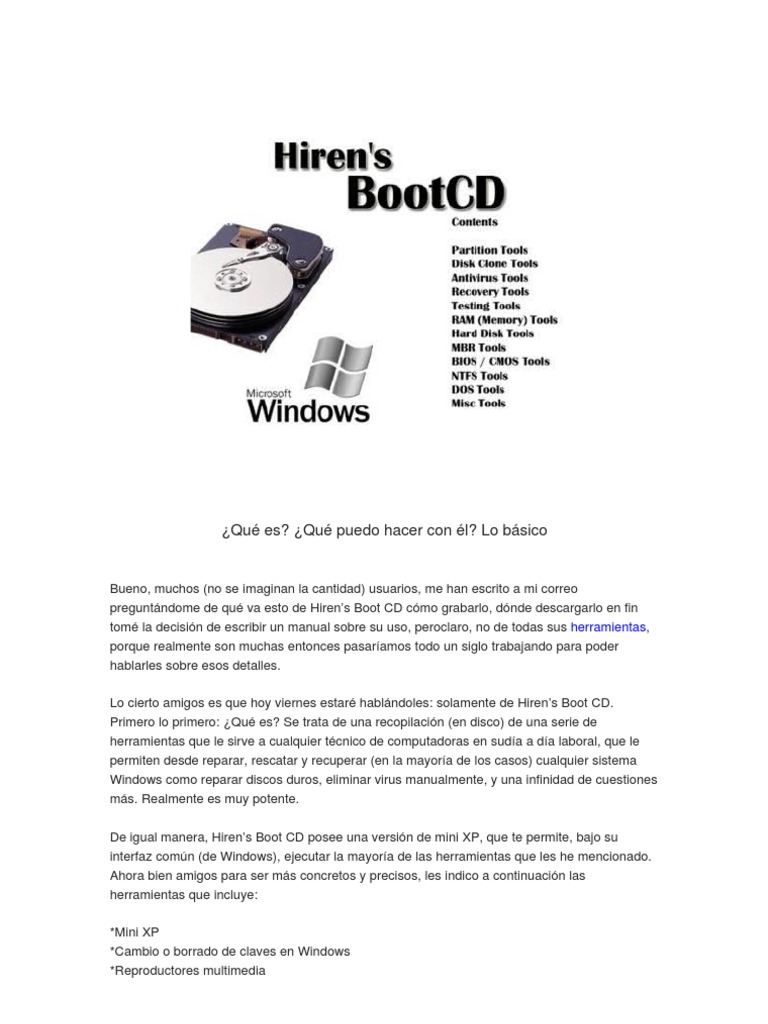 Hiren's BOOTCD Manual | PDF | Bios | Disco compacto