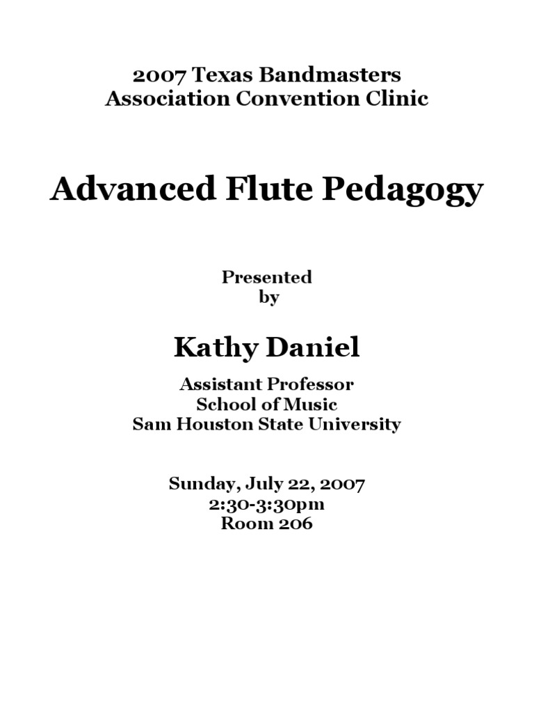 Advanced Flute Pedagogy | PDF | Music Education | Orchestras