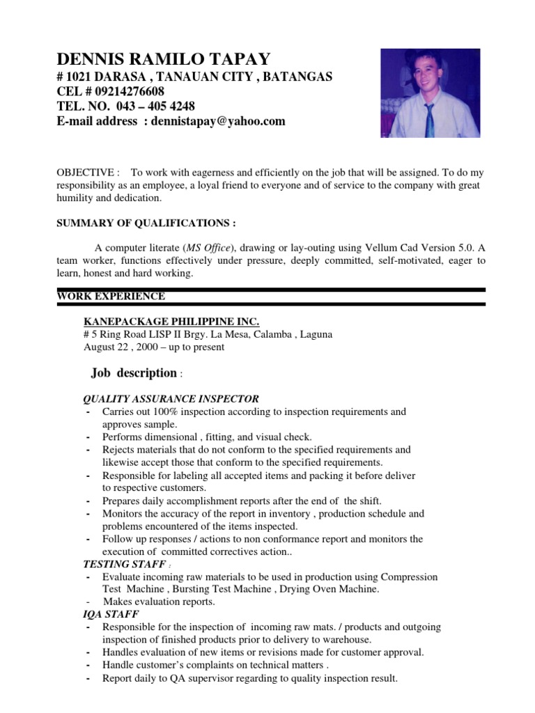 Dennis Resume | Business