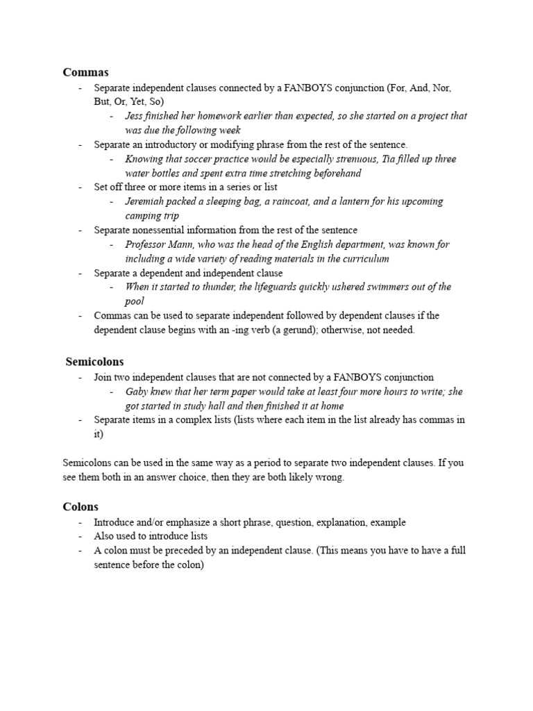SAT Bootcamp - Grammar Rules Cheat Sheet | PDF | Grammatical Number ...