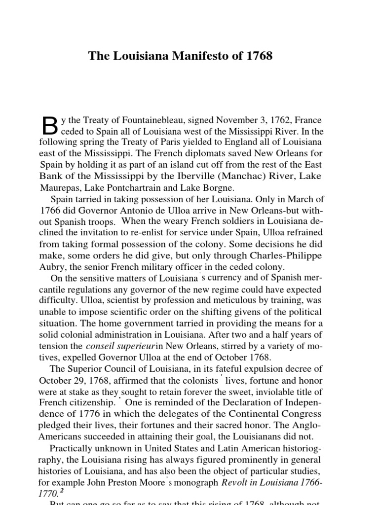 The Louisiana Manifesto of 1768 | PDF | Louisiana | Natural Law