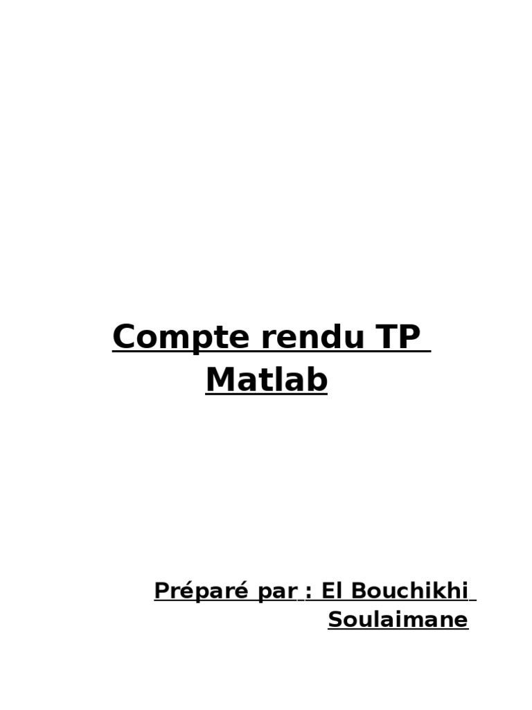 Compte Rendu TP Matlab | PDF | Échantillonnage (signal) | Électronique