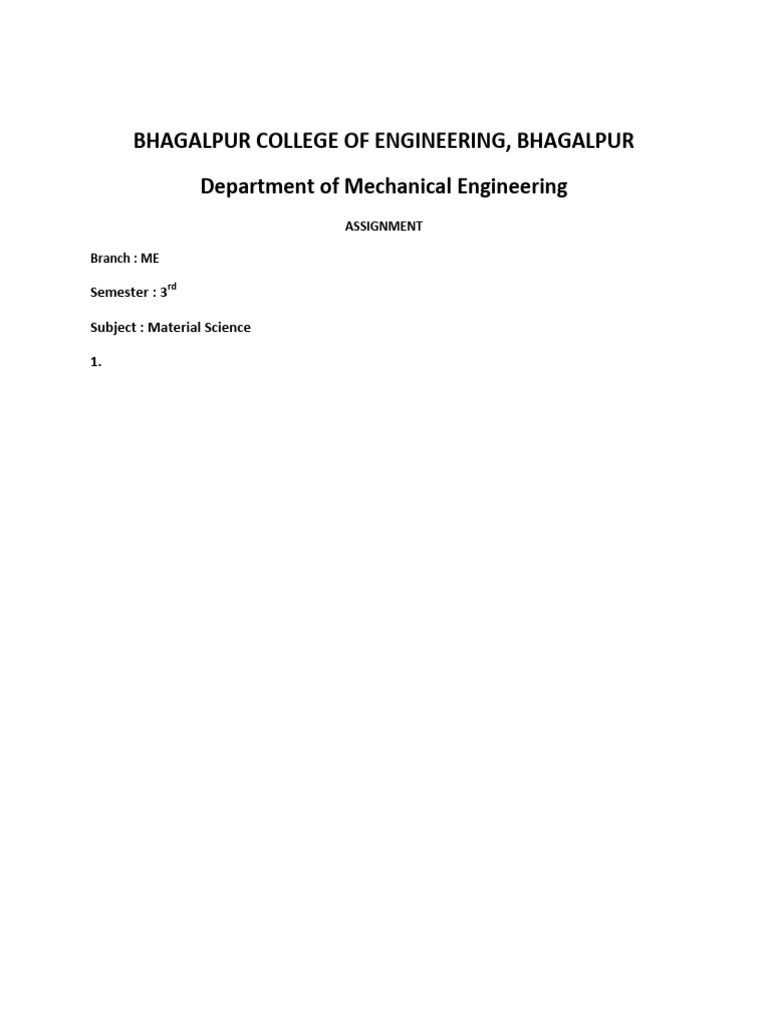 Assignment Material Science 2026 | PDF