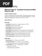 Class 12 Matrices Formula Sheet | PDF