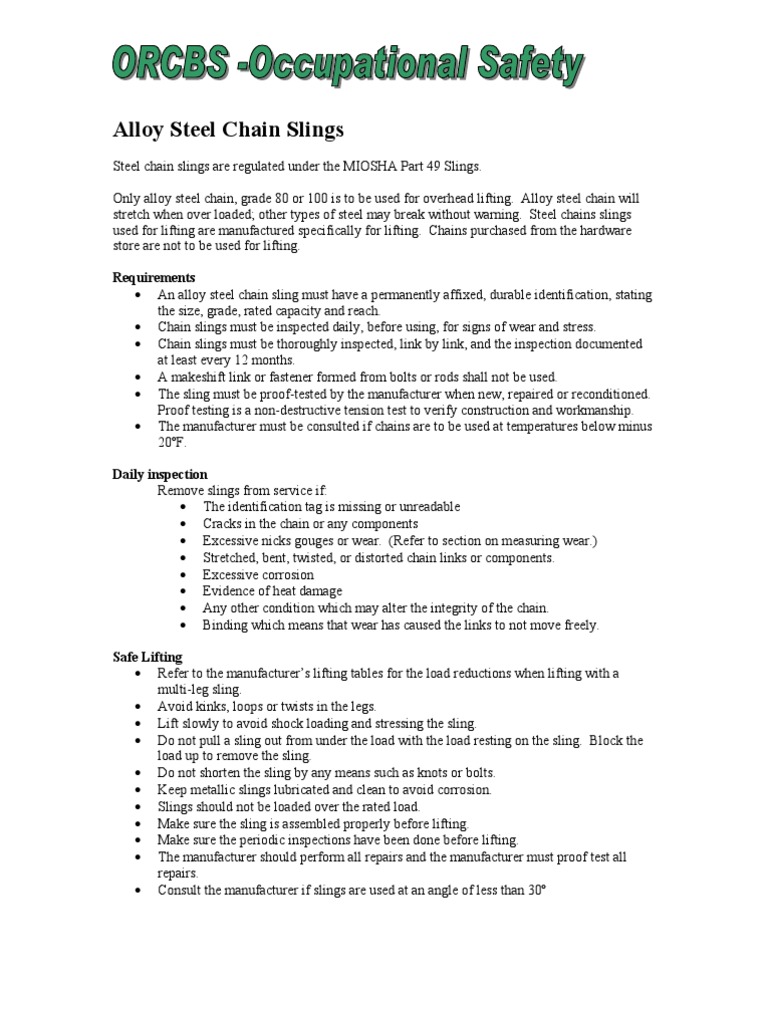 Alloy Steel Chain Slings | PDF | Wear | Steel