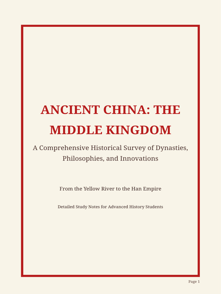 Ancient_China_Comprehensive_Study_Notes | PDF | History Of China | Han ...