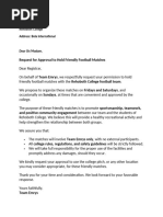 Friendly Match Request Letter Sample | PDF