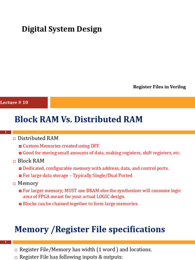 Lecture_10 RAM Shift Register and Loops | PDF | Random Access Memory ...